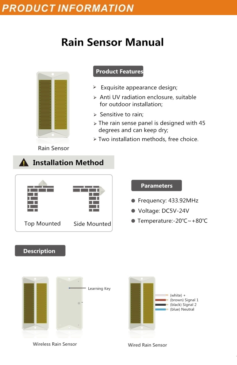 dooya somfy a-ok awning window actuator wind sun rain sensor